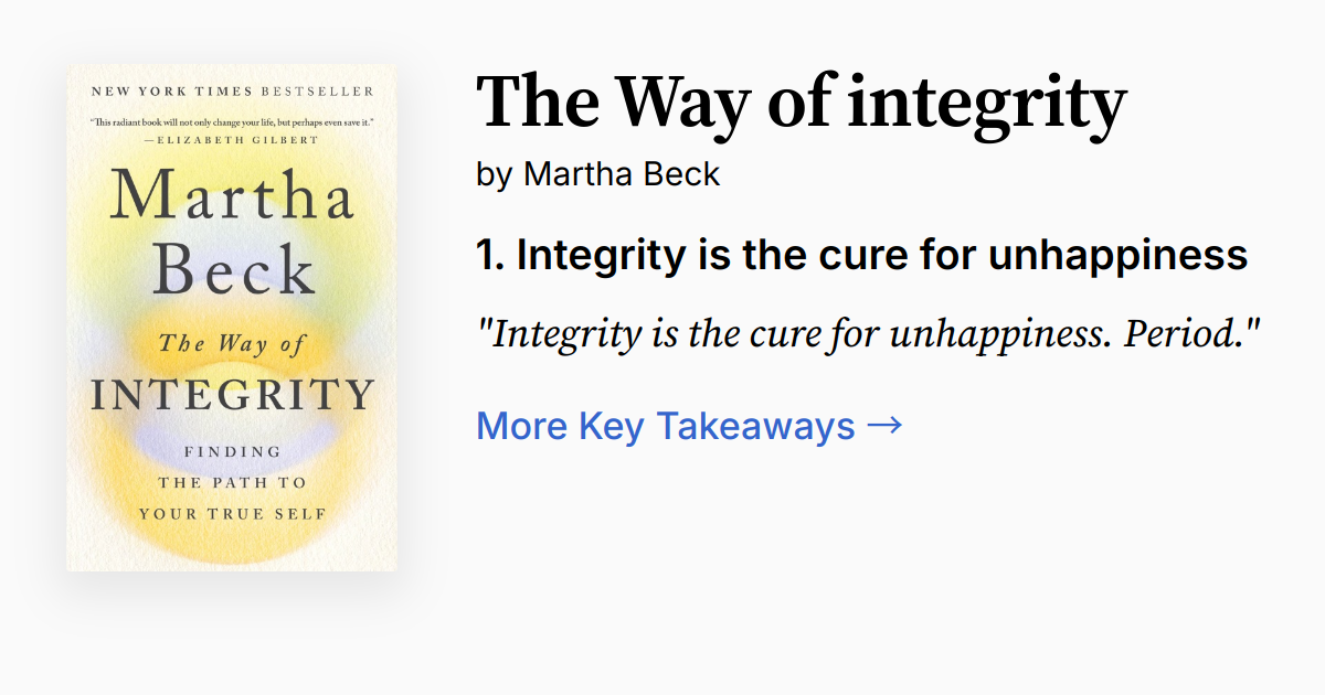 The Way of Integrity | Summary, Quotes, FAQ, Audio