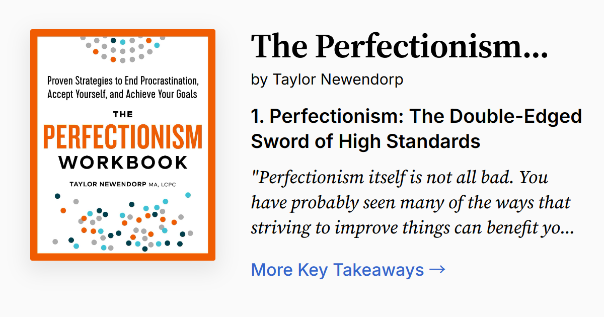 The Perfectionism Workbook | Summary, Audio, Quotes, FAQ