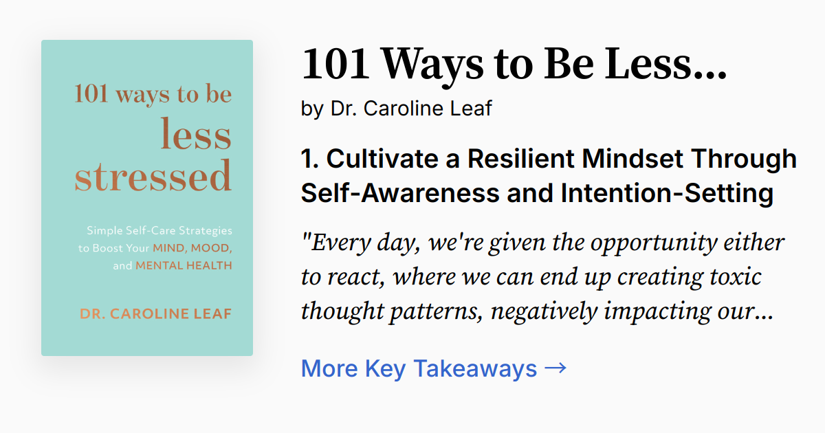 101 Ways to Be Less Stressed | Summary, Audio, Quotes