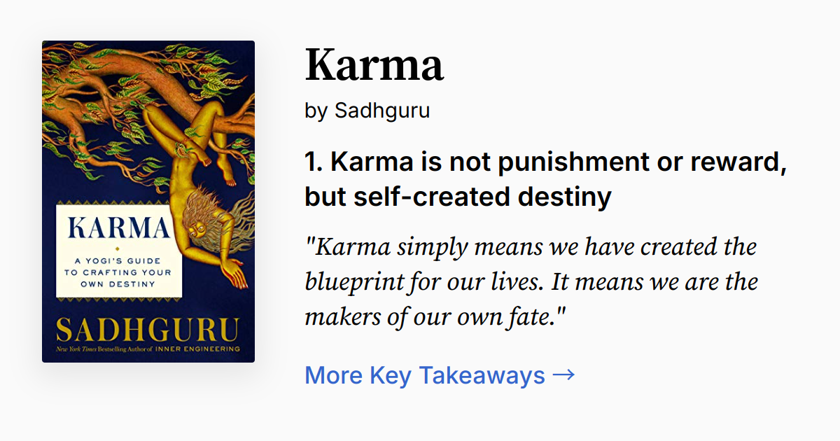 Karma by Sadhguru | Summary, Quotes, FAQ, Audio