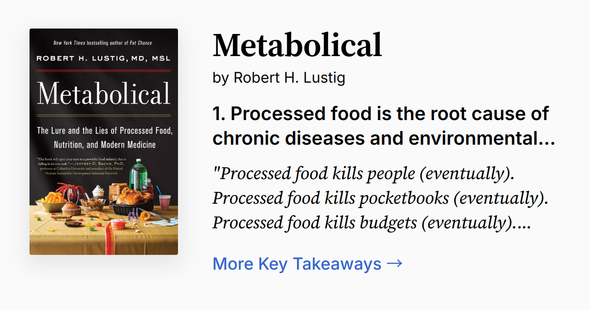 Metabolical by Robert H. Lustig | Summary, Quotes, FAQ, Audio