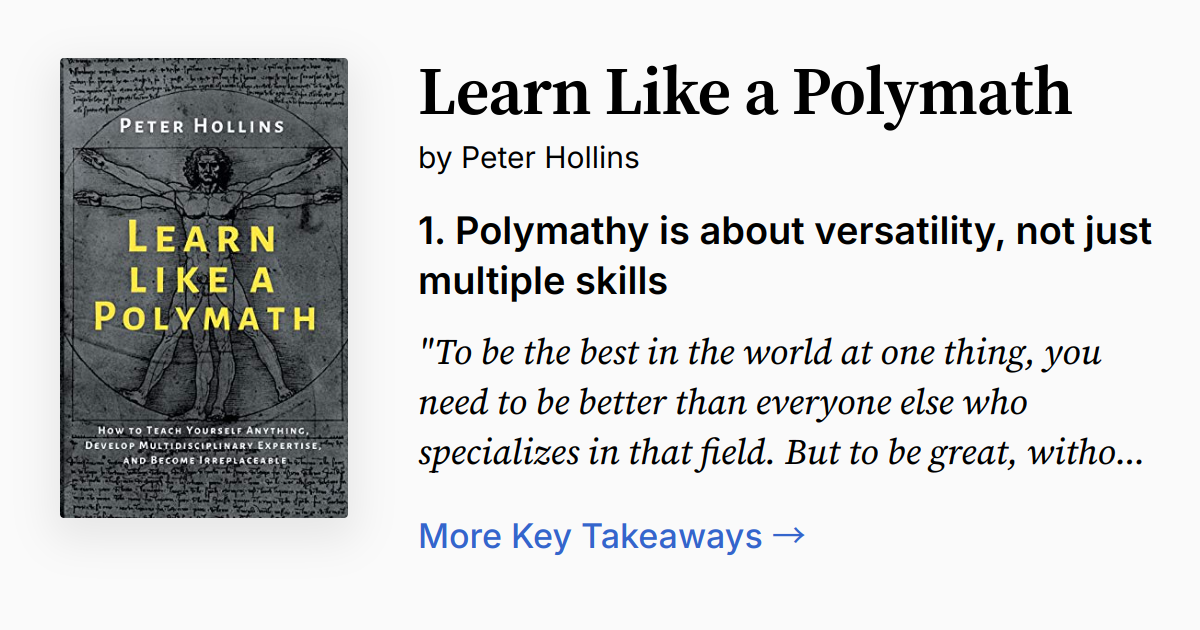 Learn Like a Polymath | Summary, Audio, Quotes, FAQ