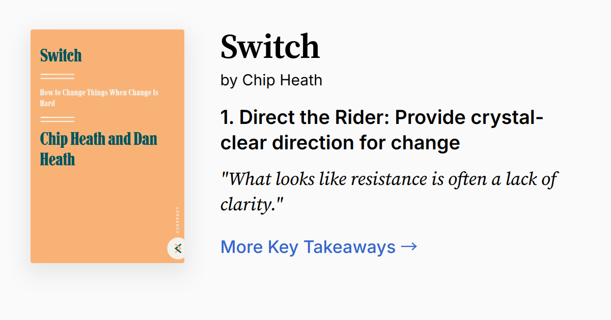 Switch by Chip Heath | Summary, Quotes, FAQ, Audio