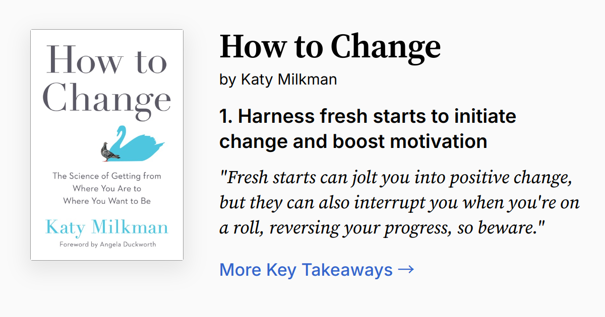 How to Change by Katy Milkman | Summary, Audio, Quotes, FAQ