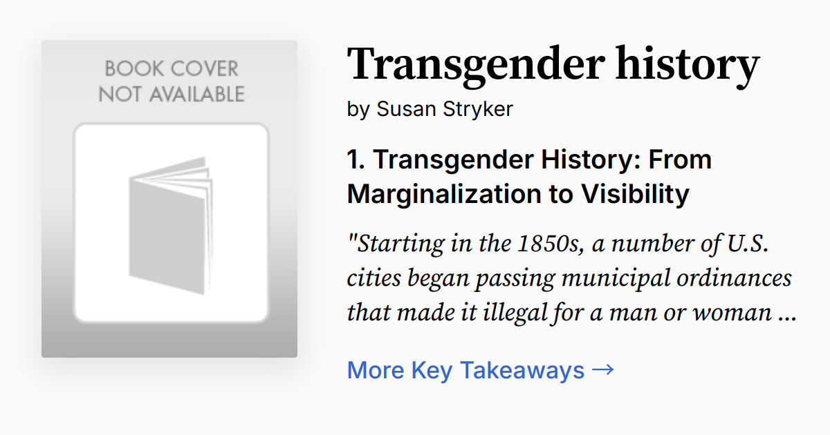 Transgender History | Summary, Audio, Quotes, FAQ