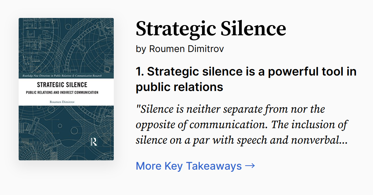 Strategic Silence | Summary, Audio, Quotes