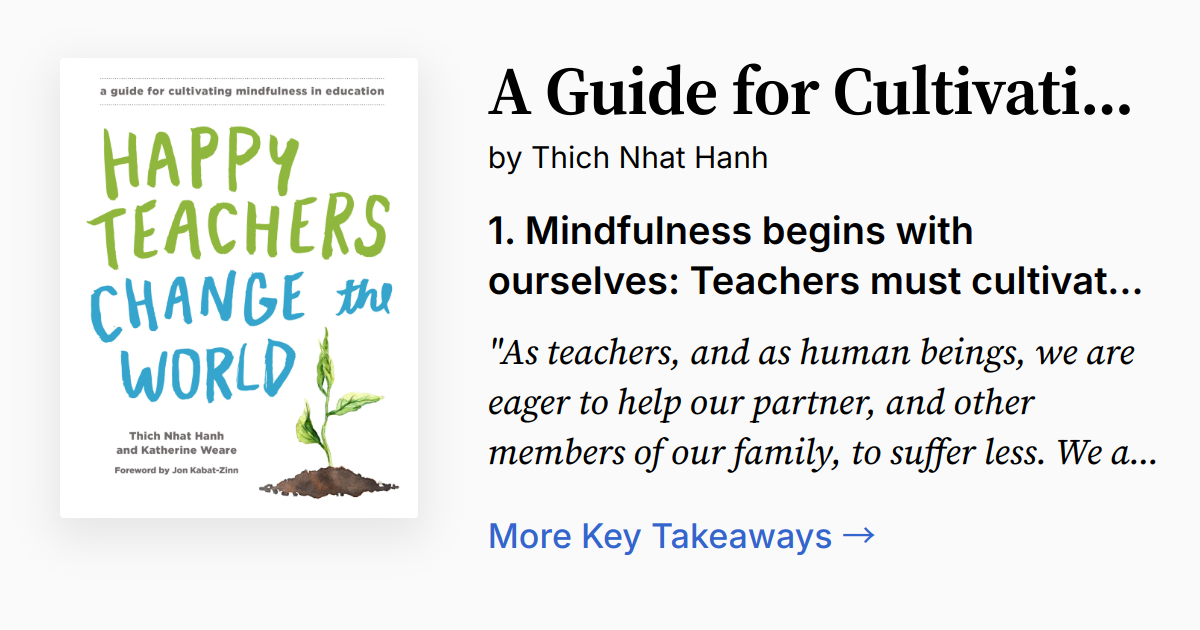 Happy Teachers Change the World | Summary, Audio, Quotes