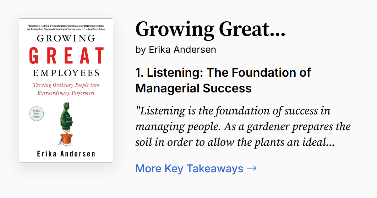 Growing Great Employees | Summary, Audio, Quotes, FAQ