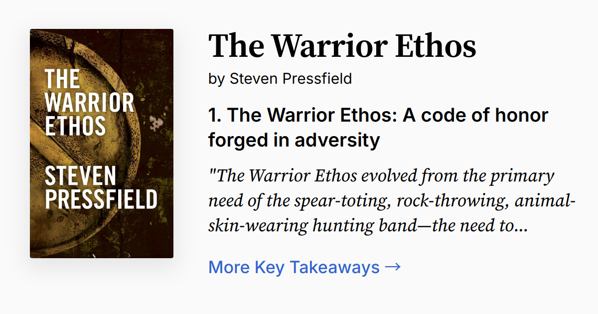 The Warrior Ethos | Summary, Quotes, FAQ, Audio