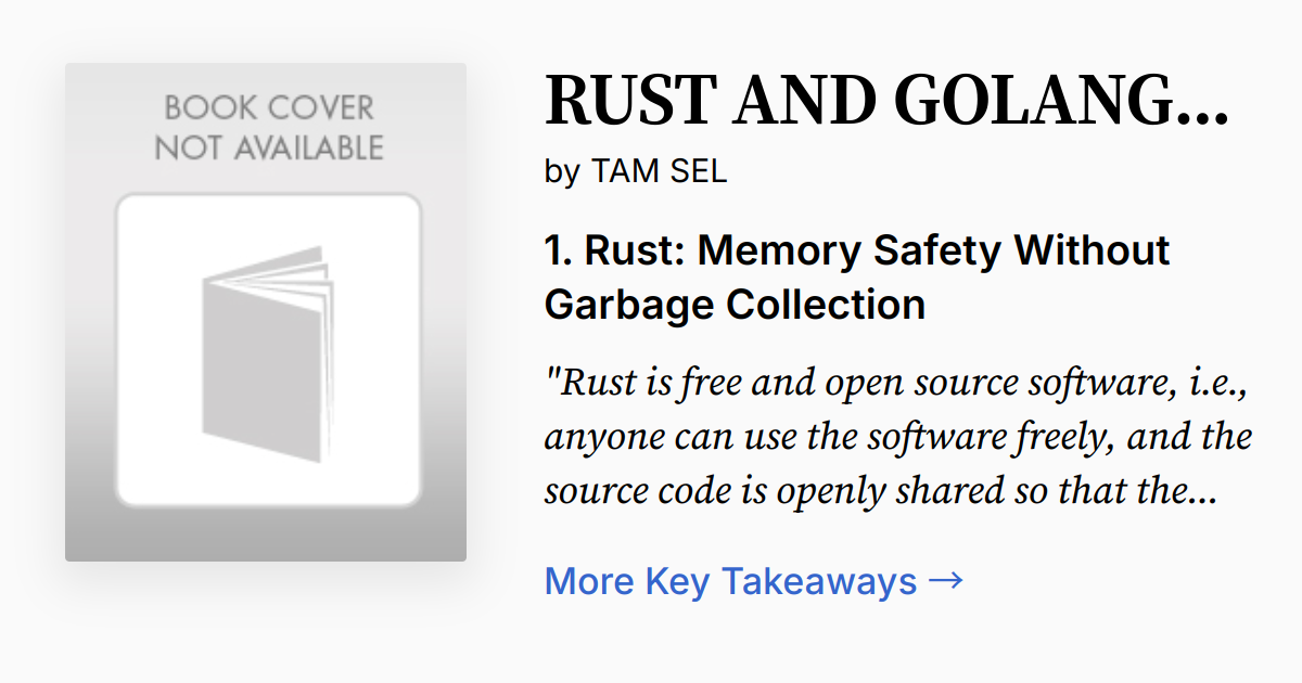 RUST AND GOLANG FOR BEGINNERS | Summary, Audio, Quotes
