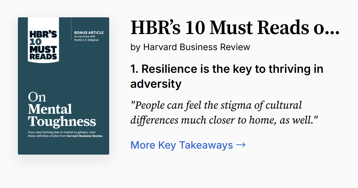 HBR's 10 Must Reads on Mental Toughness (with bonus interview "Post ...