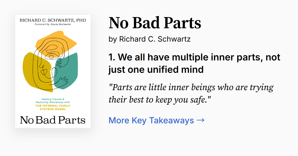 No Bad Parts by Richard C. Schwartz | Summary, Audio, Quotes, FAQ