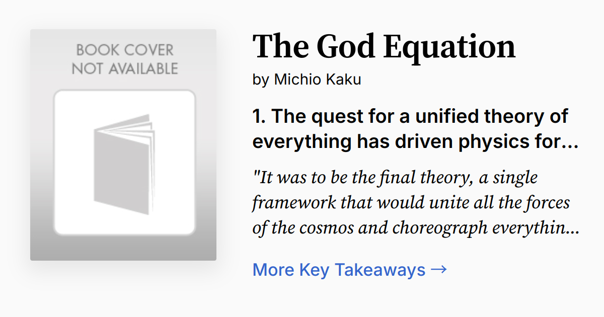 The God Equation | Summary, Audio, Quotes, FAQ