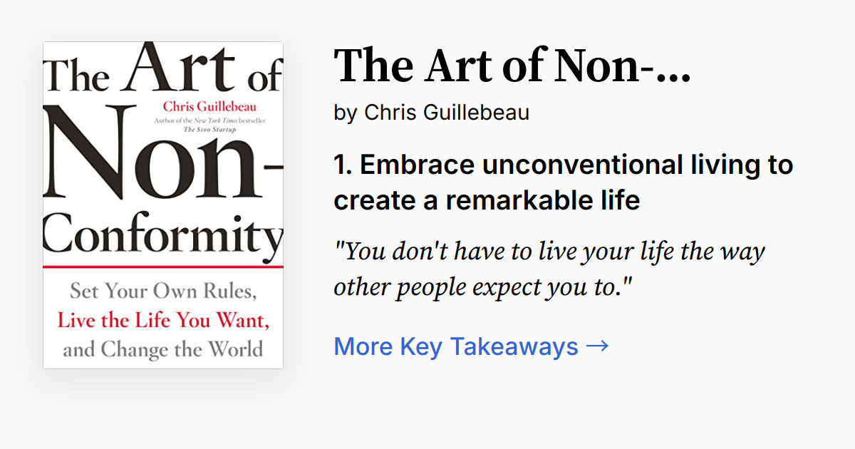 The Art of Non-Conformity | Summary, Audio, Quotes, FAQ