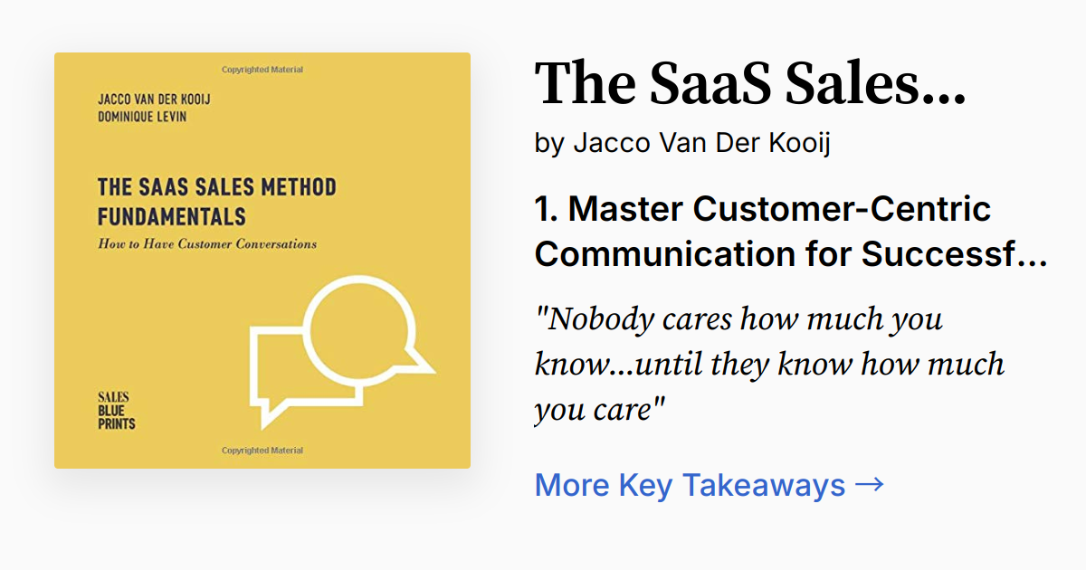 The SaaS Sales Method Fundamentals | Summary, Quotes, FAQ, Audio