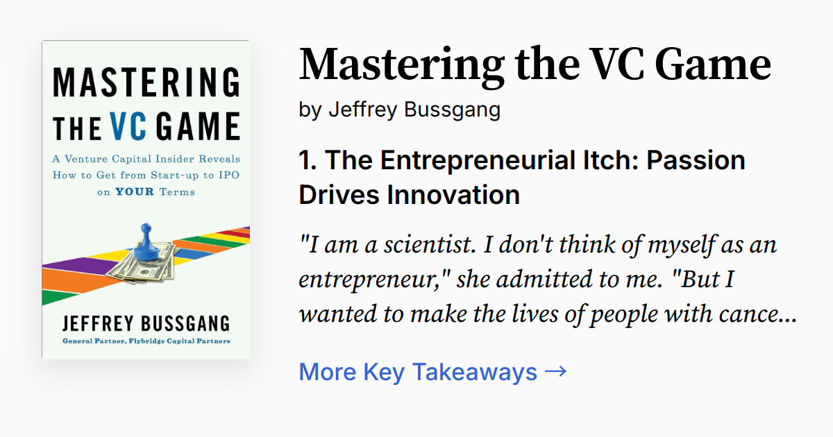 Mastering the VC Game | Summary, Audio, Quotes, FAQ
