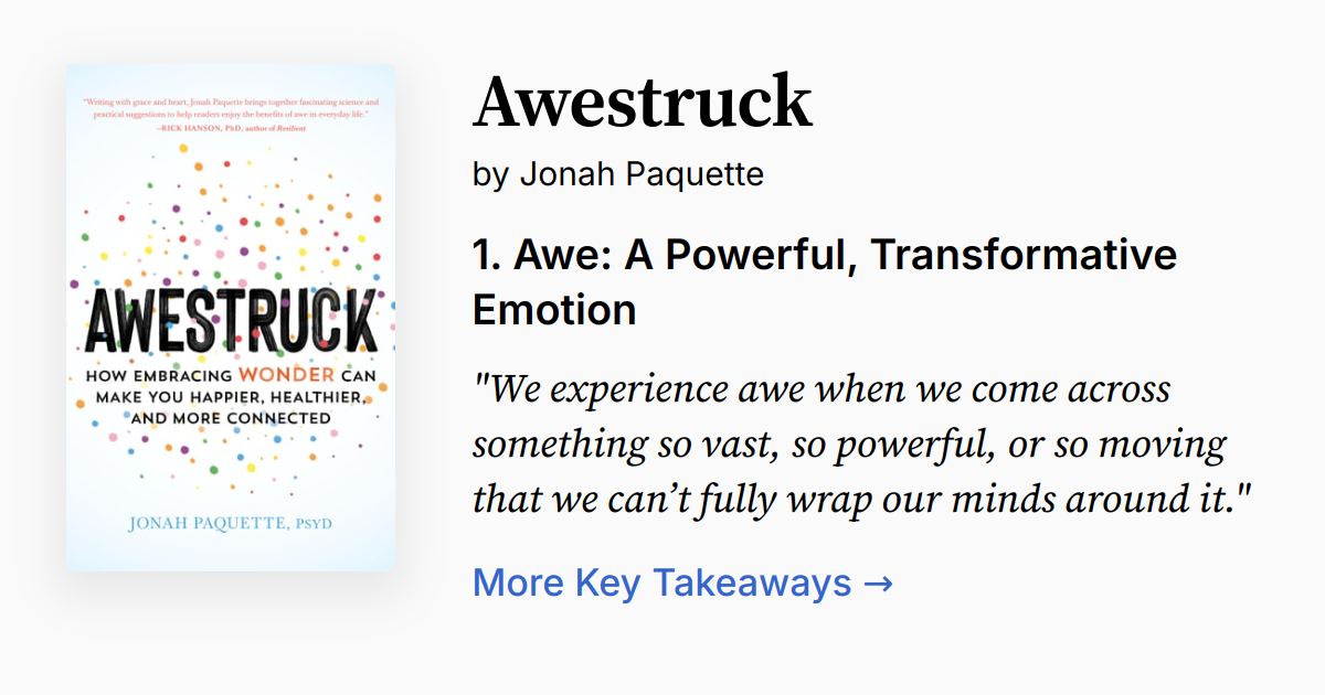 Awestruck by Jonah Paquette | Summary, Audio, Quotes