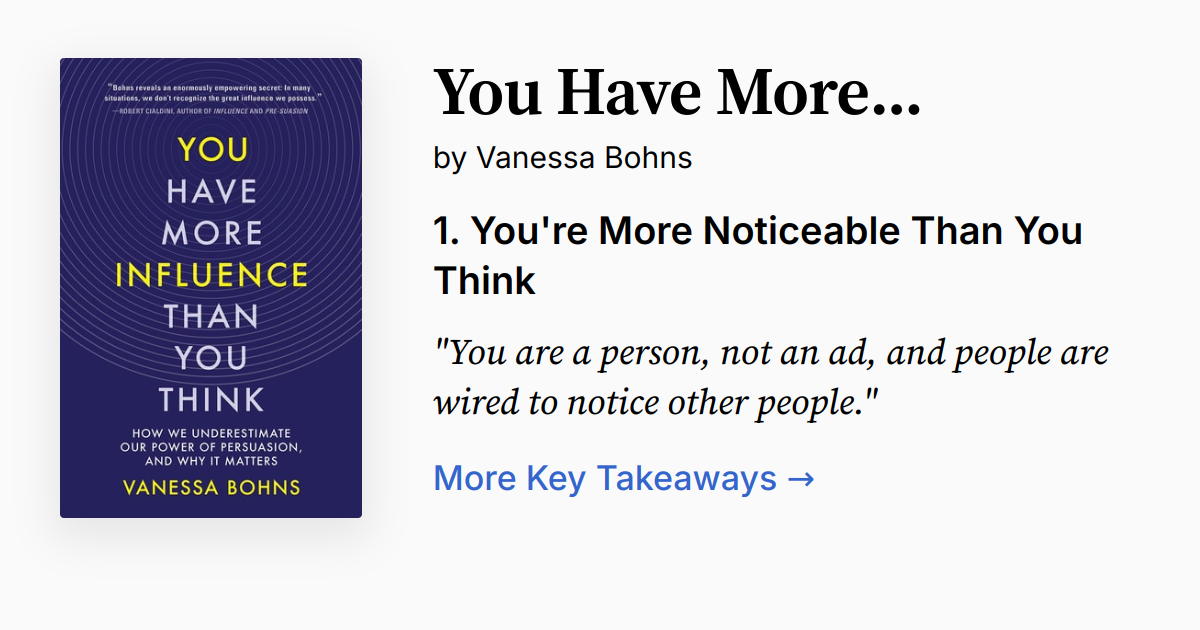 You Have More Influence Than You Think | Summary, Audio, Quotes, FAQ