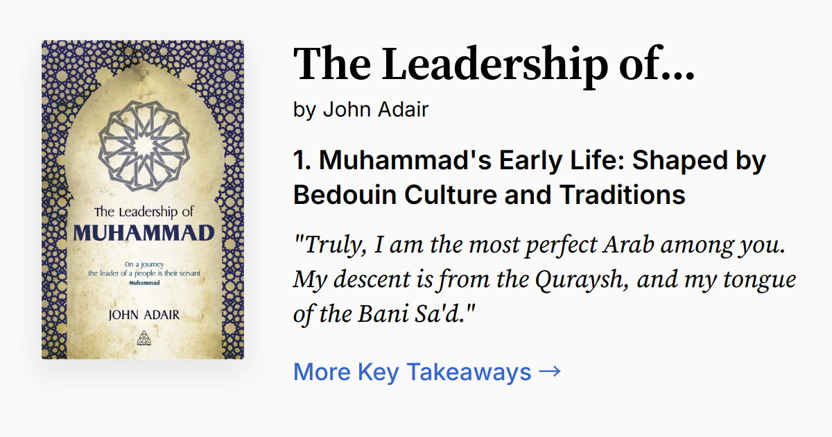 The Leadership of Muhammad | Summary, Audio, Quotes, FAQ
