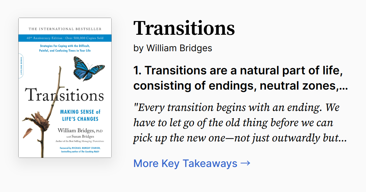 Transitions by William Bridges | Summary, Quotes, FAQ, Audio