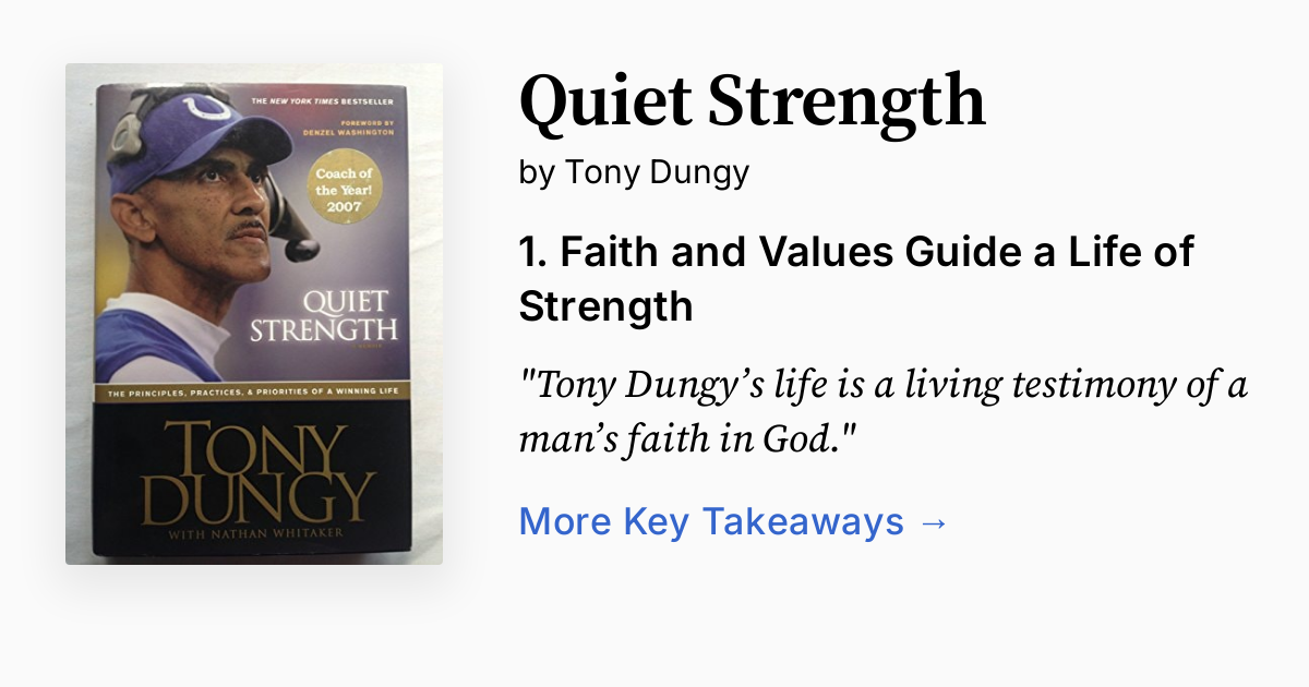 Quiet Strength by Tony Dungy | Summary, Quotes, FAQ, Audio