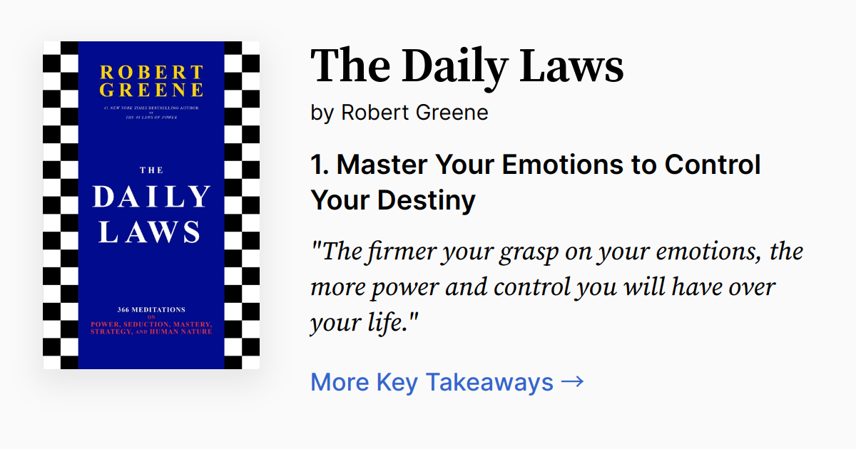 The Daily Laws by Robert Greene | Summary, Quotes, FAQ, Audio
