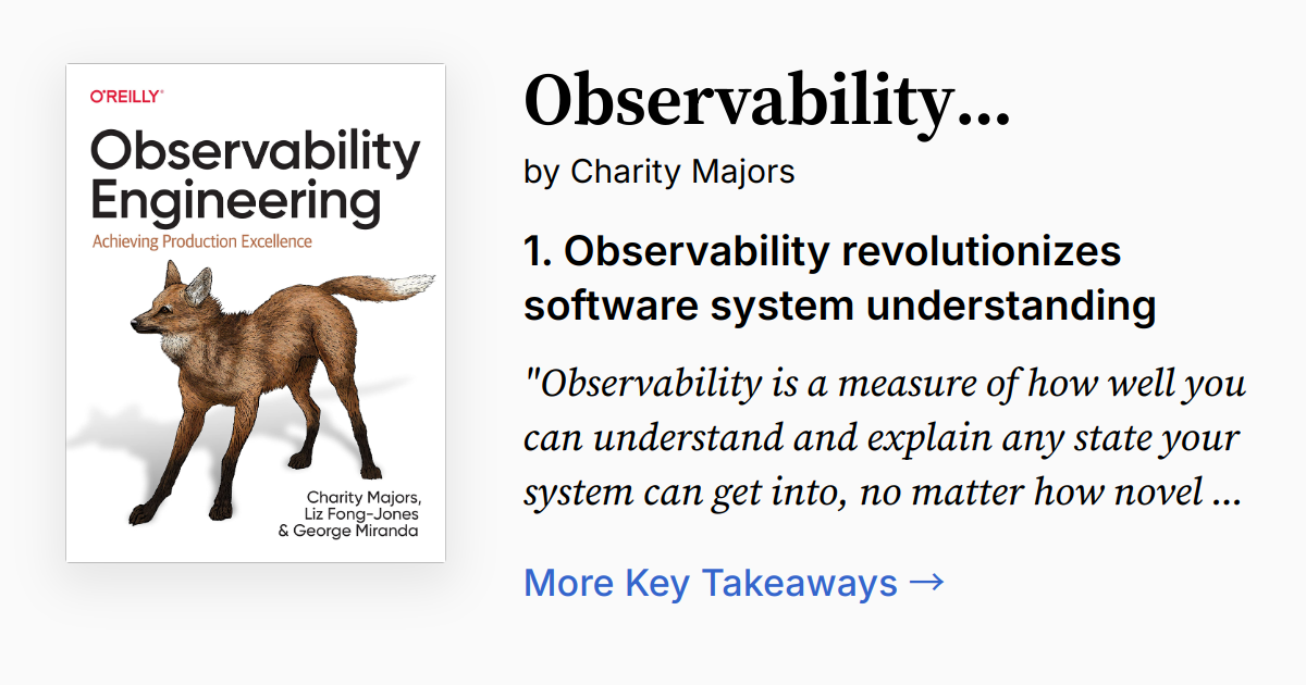 Observability Engineering | Summary, Audio, Quotes, FAQ