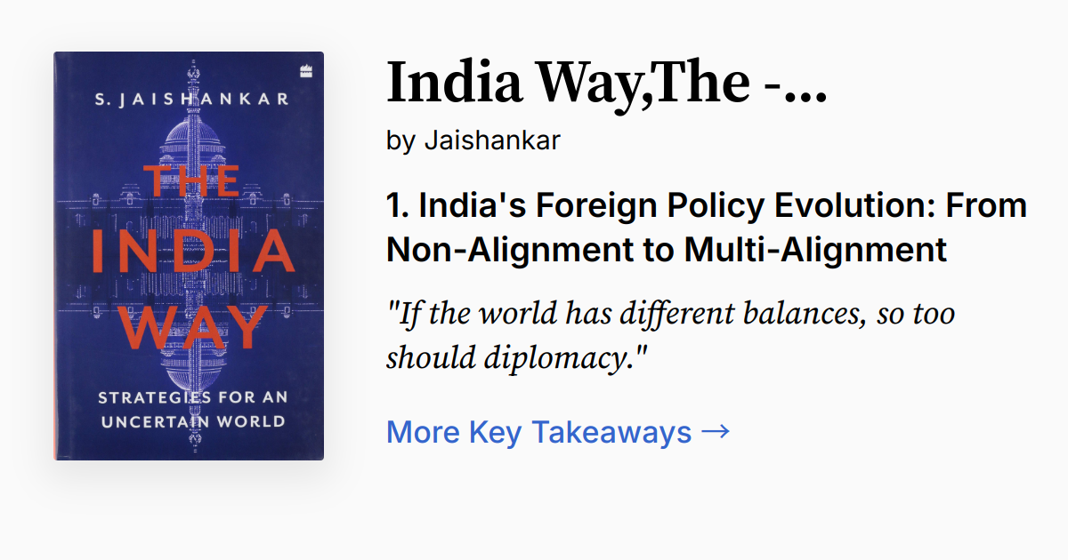 The India Way by S. Jaishankar | Summary, Quotes, FAQ, Audio