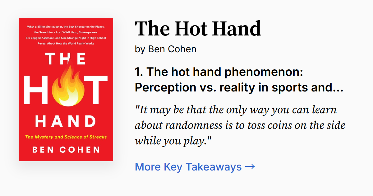 The Hot Hand by Ben Cohen | Summary, Audio, Quotes, FAQ