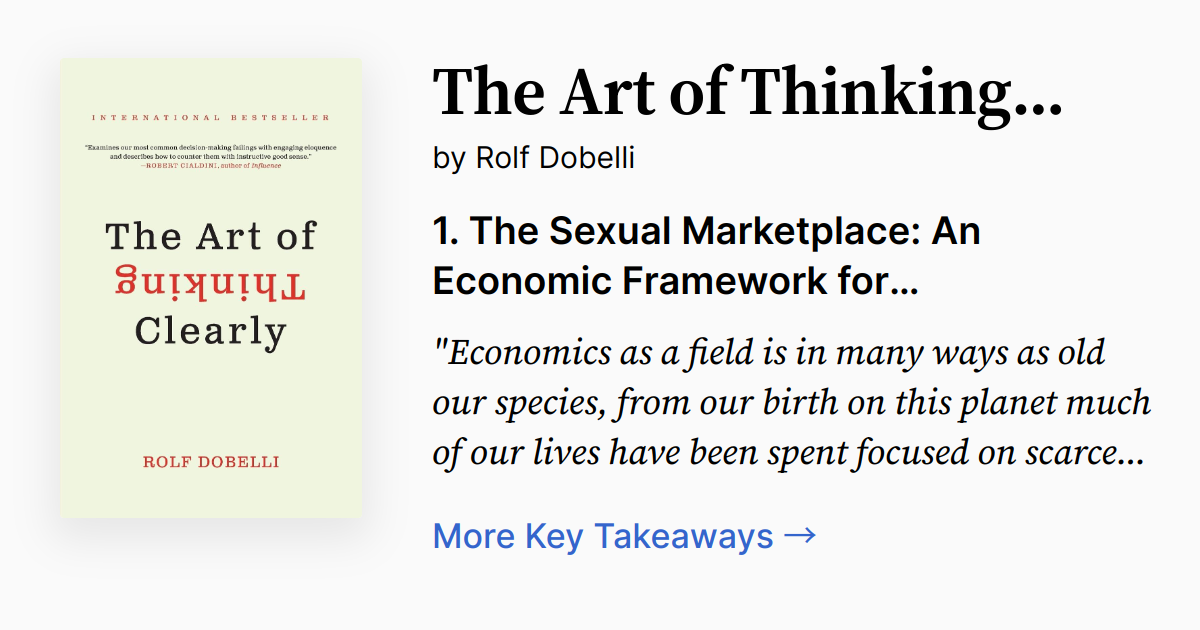 The Art of Thinking Clearly | Summary, Quotes, FAQ, Audio