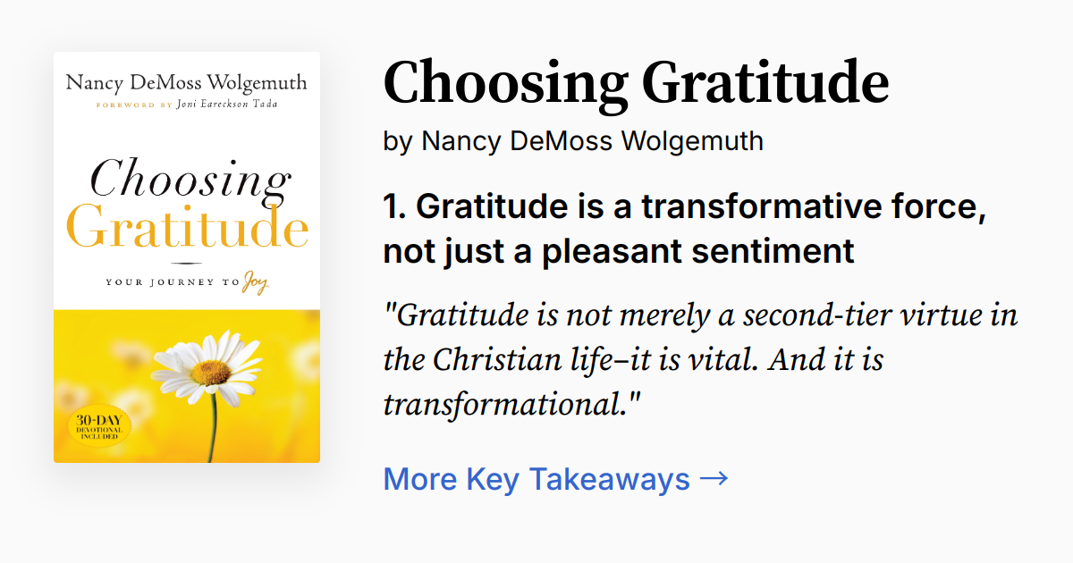 Choosing Gratitude | Summary, Audio, Quotes, FAQ