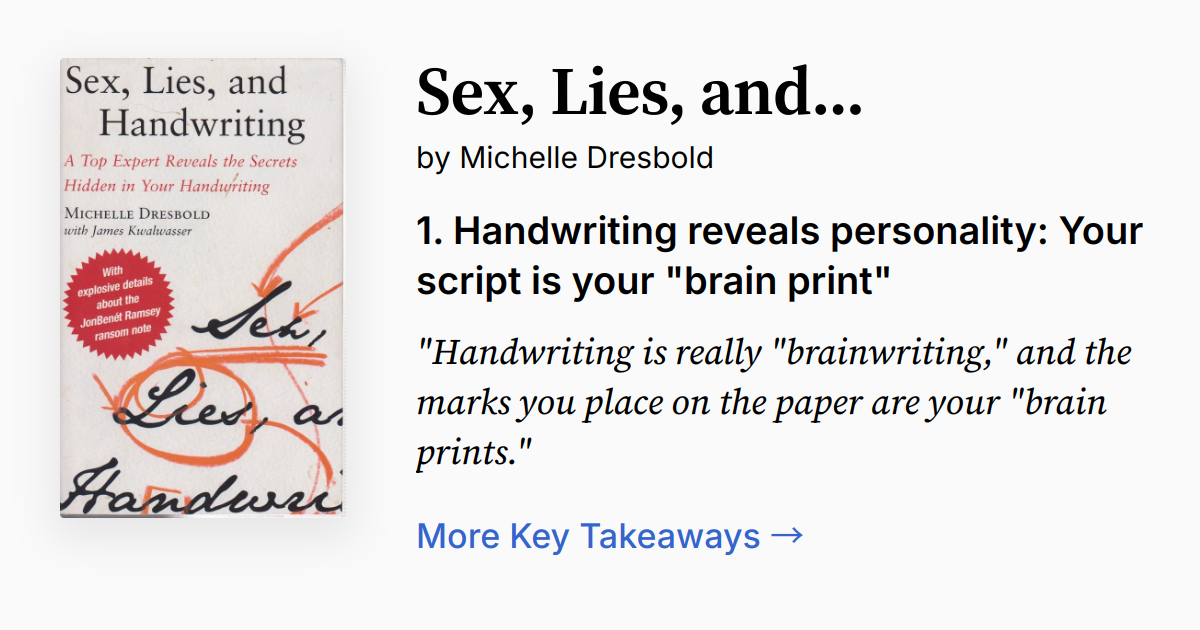 Sex, Lies, and Handwriting | Summary, Quotes, FAQ, Audio