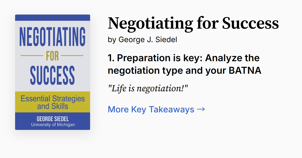 Negotiating for Success | Summary, Audio, Quotes