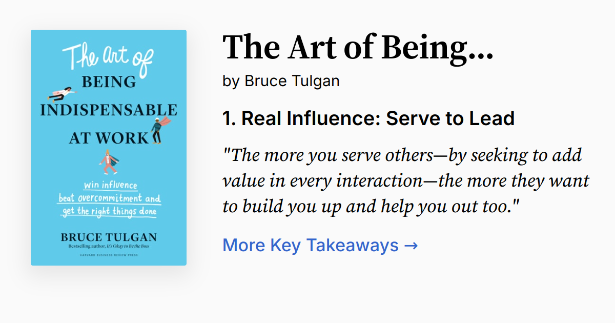 The Art of Being Indispensable at Work | Summary, Quotes, FAQ, Audio