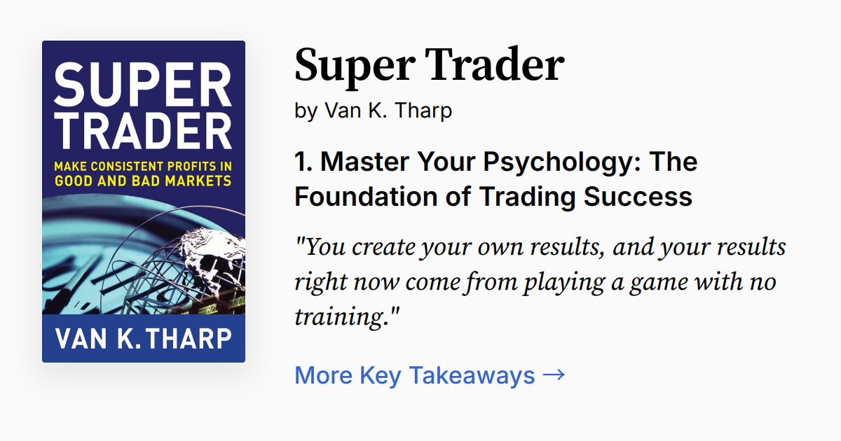 Super Trader by Van K. Tharp | Summary, Audio, Quotes, FAQ