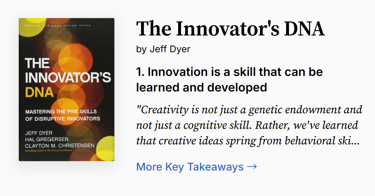 The Innovator's DNA | Summary, Audio, Quotes, FAQ