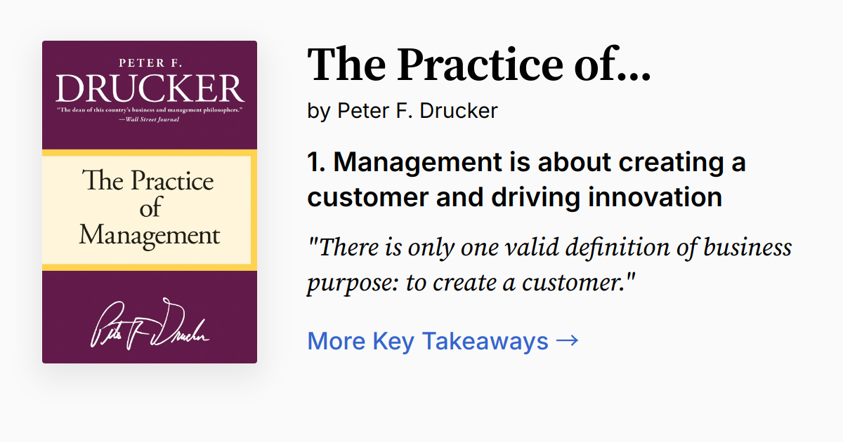 The Practice of Management | Summary, Quotes, FAQ, Audio