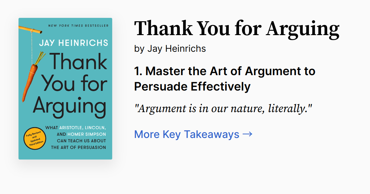 Thank You for Arguing | Summary, Audio, Quotes, FAQ