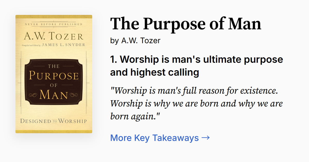 The Purpose of Man | Summary, Audio, Quotes, FAQ