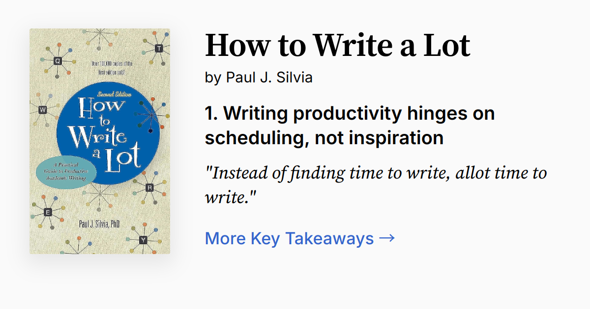 How to Write a Lot | Summary, Audio, Quotes, FAQ
