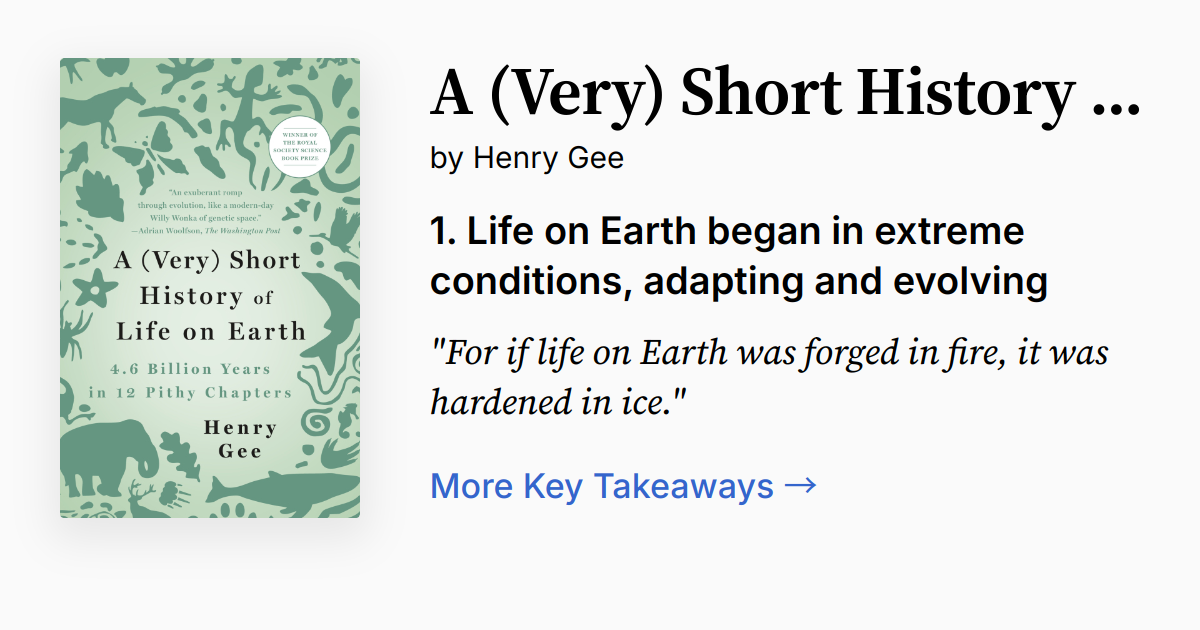 A (Very) Short History of Life on Earth | Summary, Audio, Quotes, FAQ