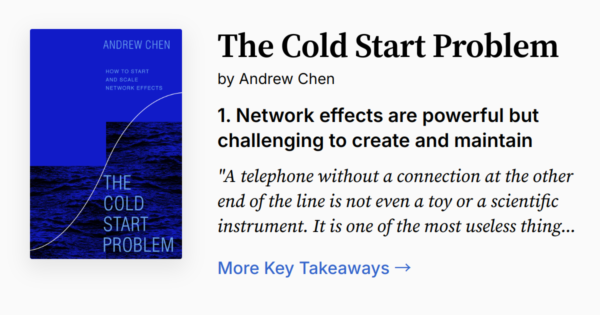 The Cold Start Problem | Summary, Audio, Quotes, FAQ