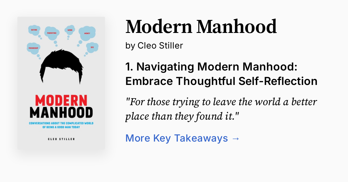 Modern Manhood by Cleo Stiller | Summary, Audio, Quotes