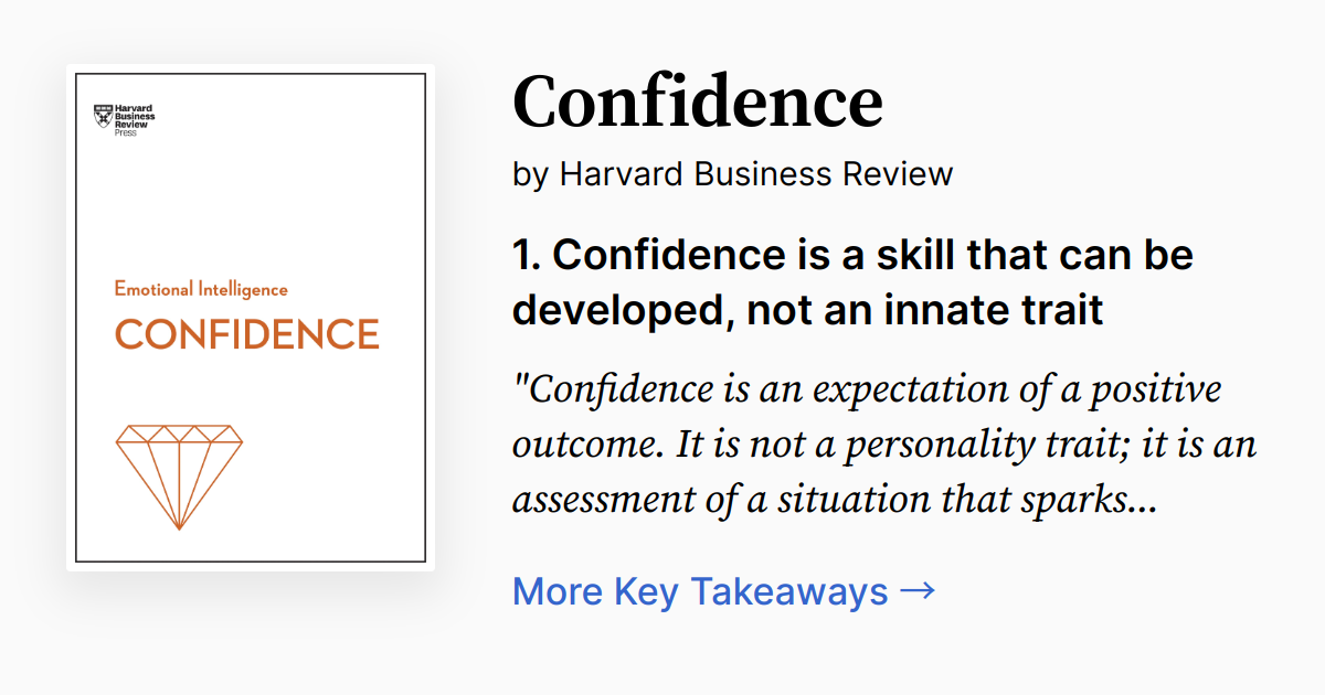 Confidence by Harvard Business Review | Summary, Audio, Quotes, FAQ