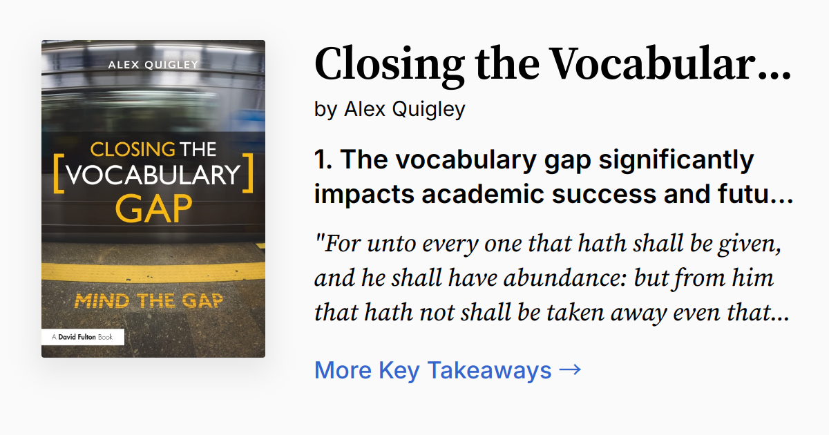 Closing the Vocabulary Gap | Summary, Audio, Quotes, FAQ