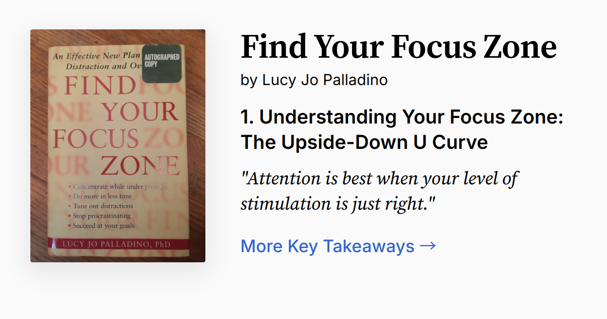 Find Your Focus Zone | Summary, Quotes, FAQ, Audio