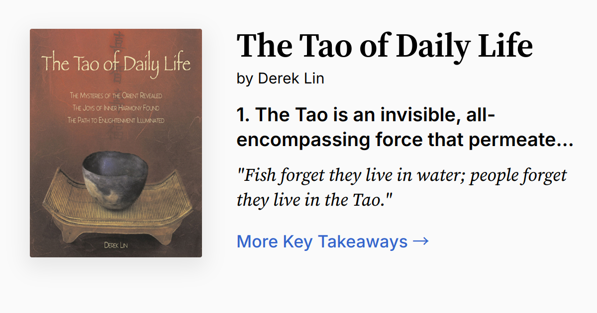 The Tao of Daily Life | Summary, Audio, Quotes