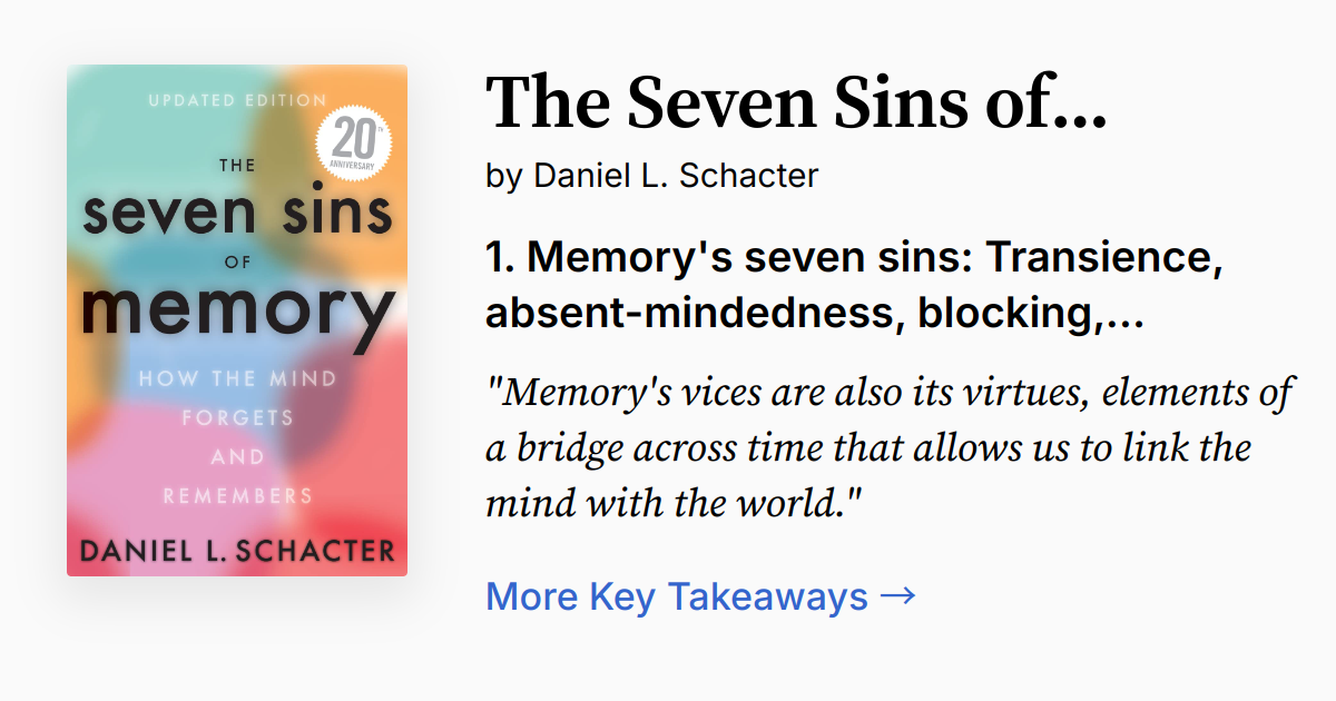 The Seven Sins of Memory | Summary, Quotes, FAQ, Audio