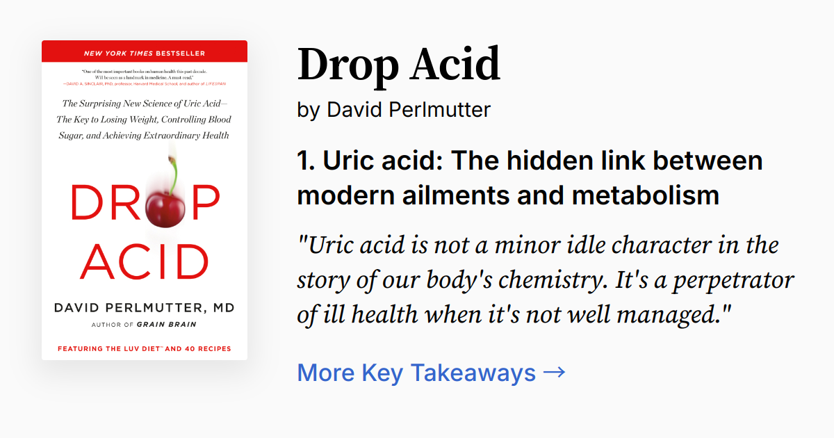 Drop Acid by David Perlmutter MD | Summary, Audio, Quotes, FAQ