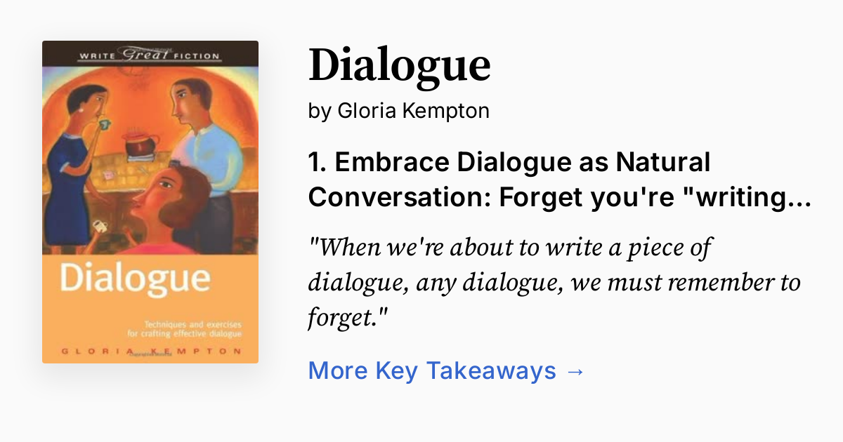 Dialogue by Gloria Kempton | Summary, Audio, Quotes